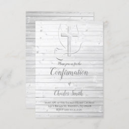 confirmation white wood rustic invitation | Zazzle