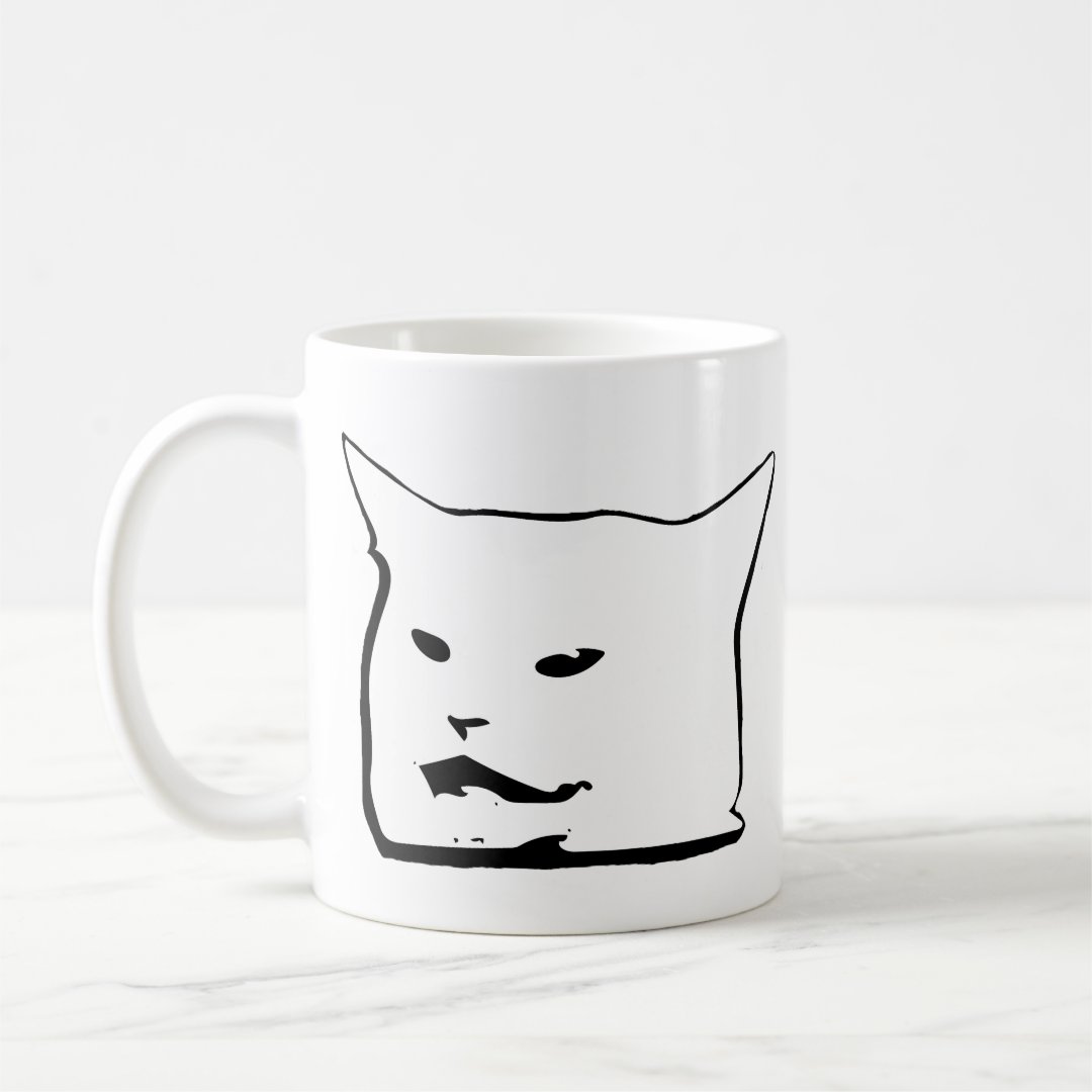 Confused Angry Cat Meme Vector Image Coffee Mug | Zazzle