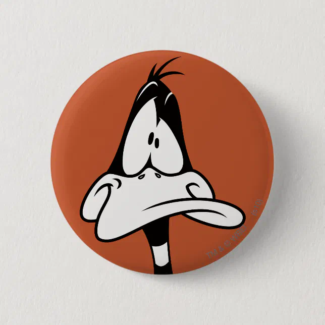 Confused DAFFY DUCK™ Face Button | Zazzle