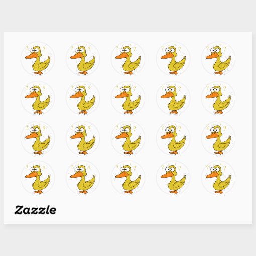 Confused Duck Classic Round Sticker | Zazzle