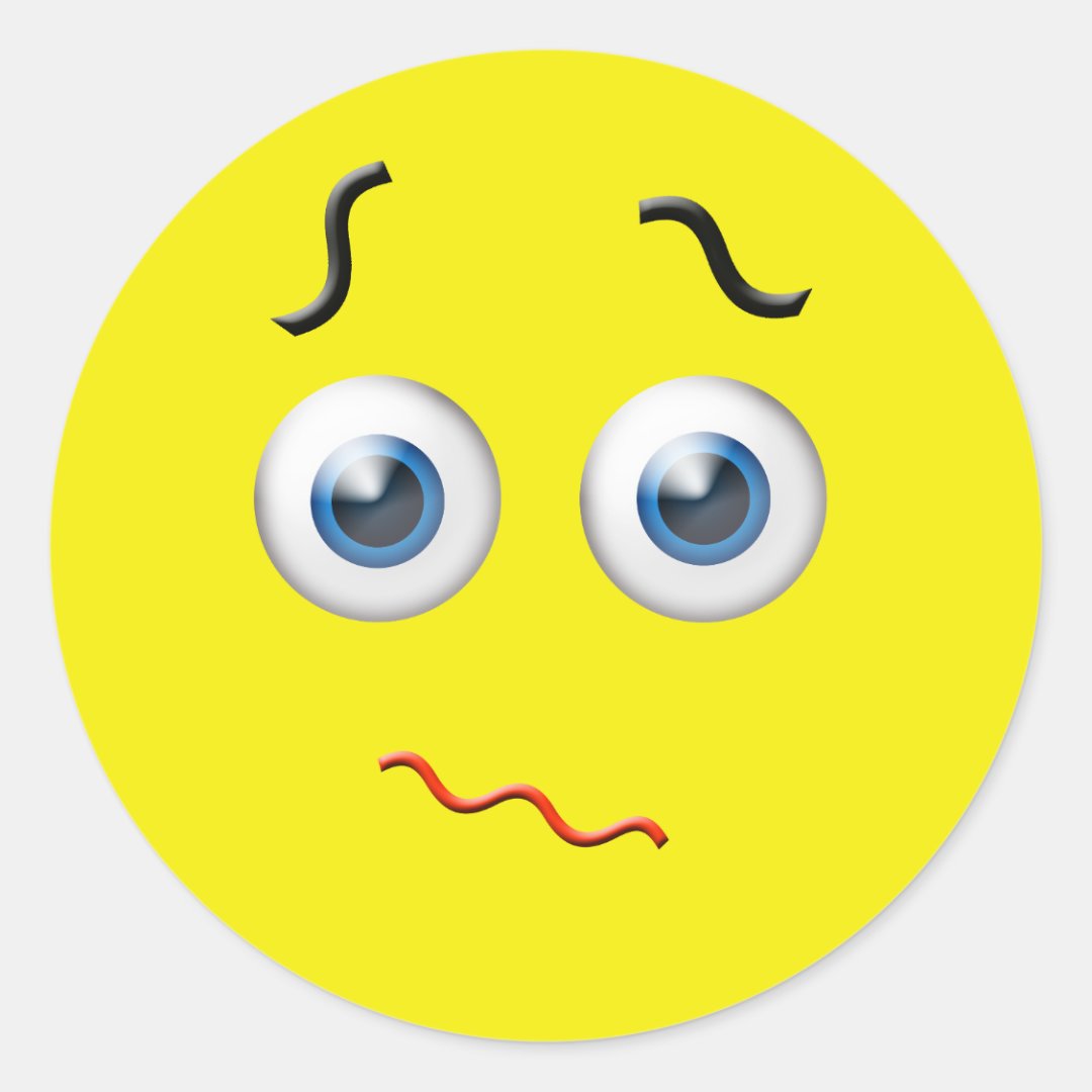 Confused Emoji Classic Round Sticker | Zazzle