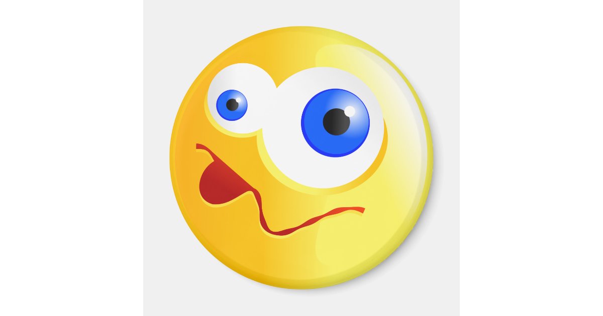 Confused Yellow Smilie Magnet | Zazzle.com