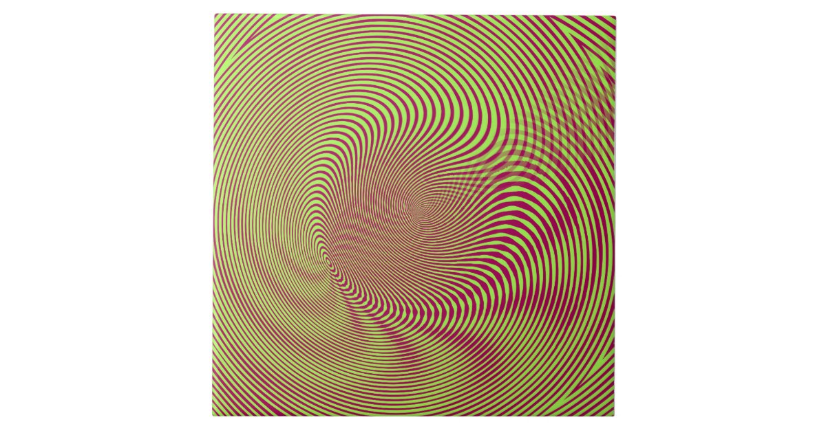 confusing hypnotic swirl lines pattern ceramic tile | Zazzle