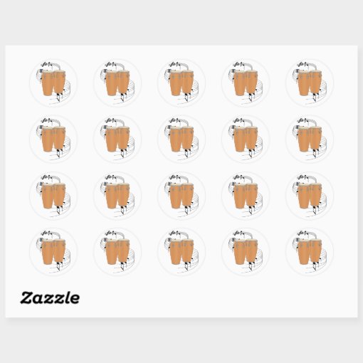 Conga Drums Classic Round Sticker | Zazzle