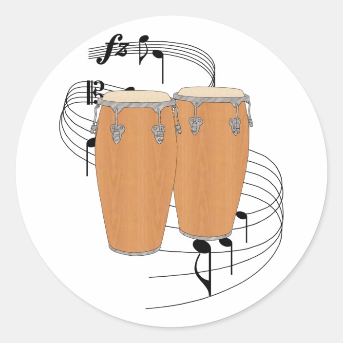 Conga Drums Classic Round Sticker | Zazzle.com