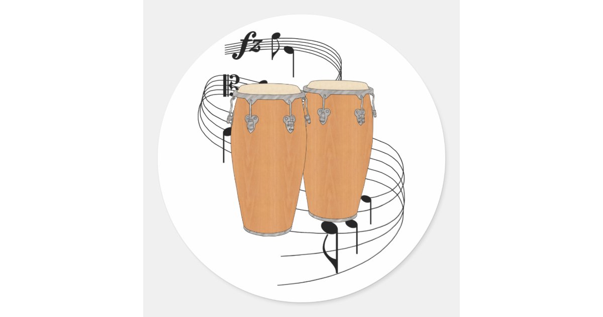 Conga Drums Classic Round Sticker | Zazzle