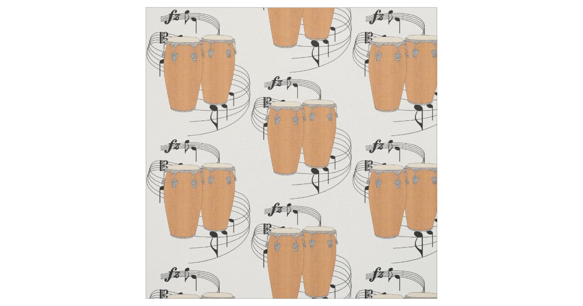 Conga Drums Fabric | Zazzle