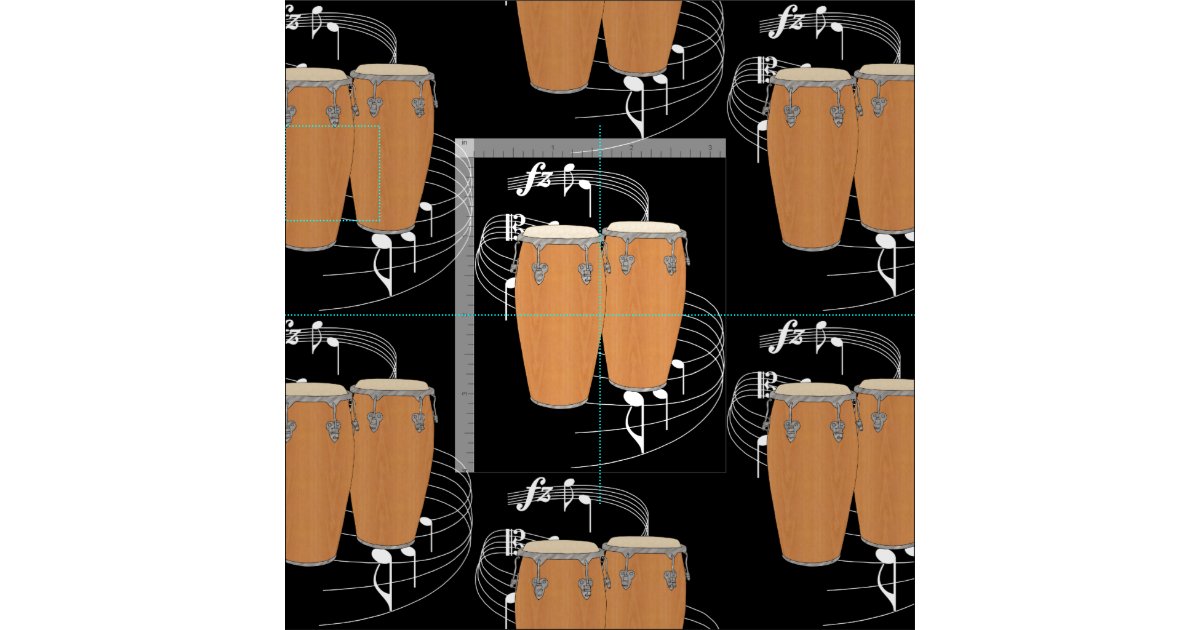 Conga Drums Fabric - Dark | Zazzle