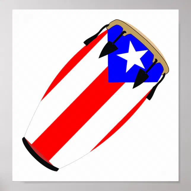 Conga Flag Puerto Rico Poster | Zazzle