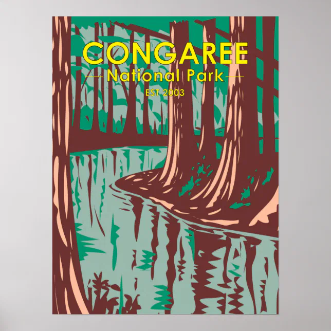 Congaree National Park South Carolina Vintage Post Poster | Zazzle