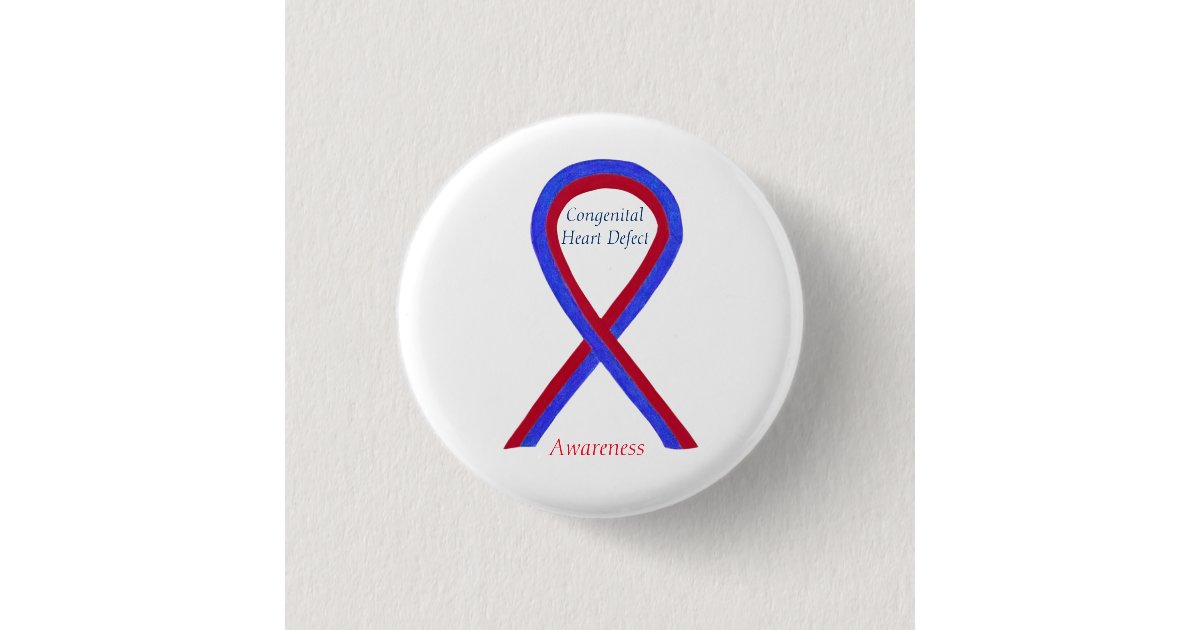 Congenital Heart Defect CHD Awareness Ribbon Pins | Zazzle