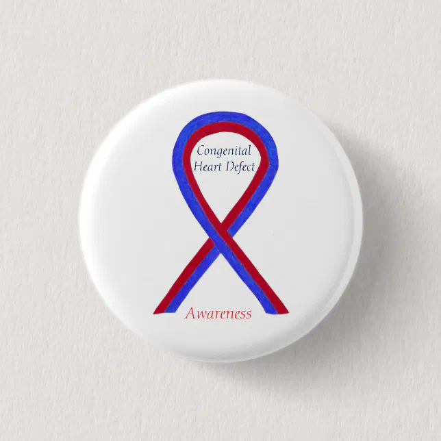 Congenital Heart Defect CHD Awareness Ribbon Pins | Zazzle