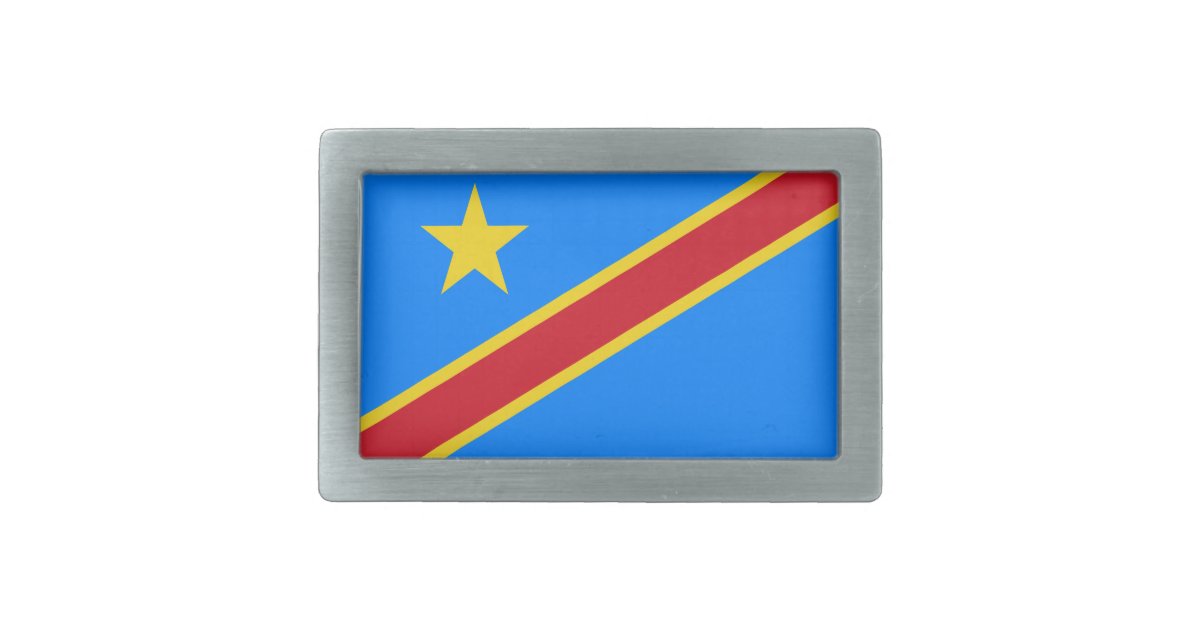 Congo Kinshasa Flag Belt Buckle | Zazzle