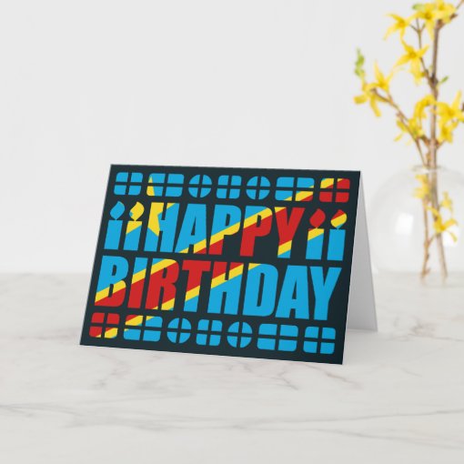 Congo-Kinshasa Flag Birthday Card | Zazzle