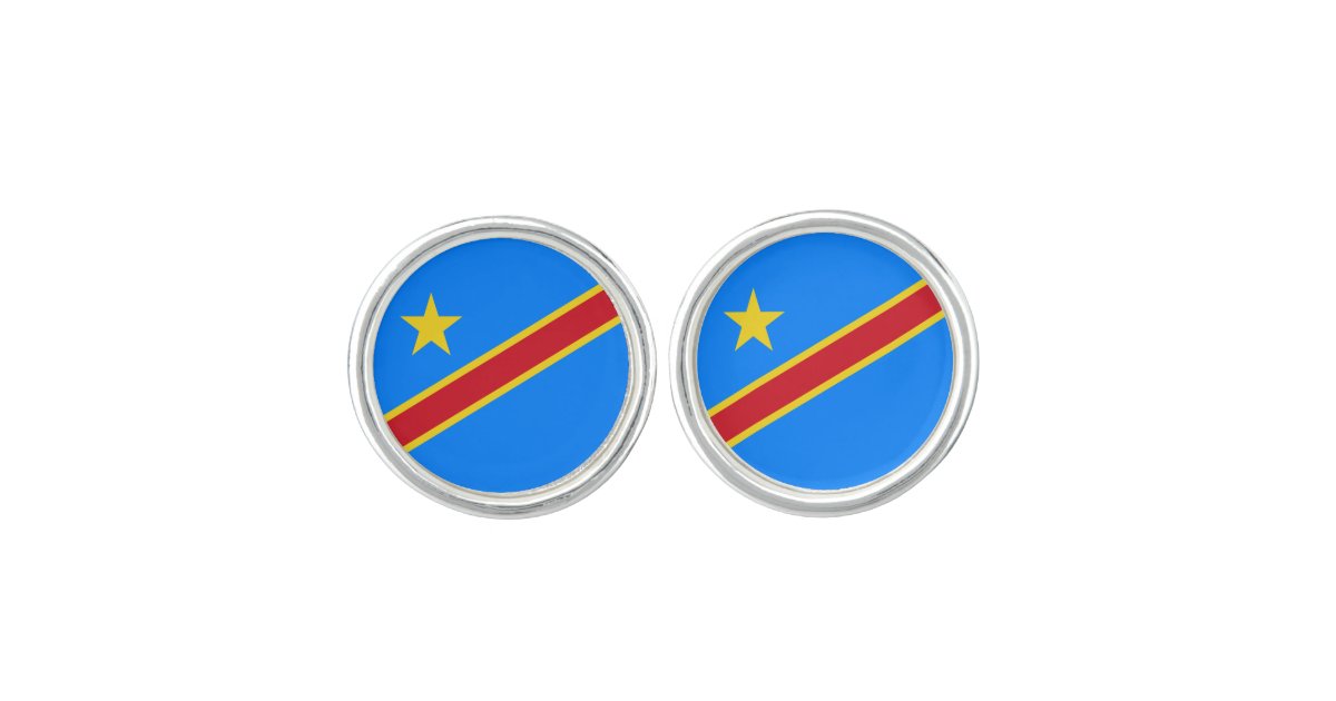 Congo Kinshasa Flag Cufflinks | Zazzle