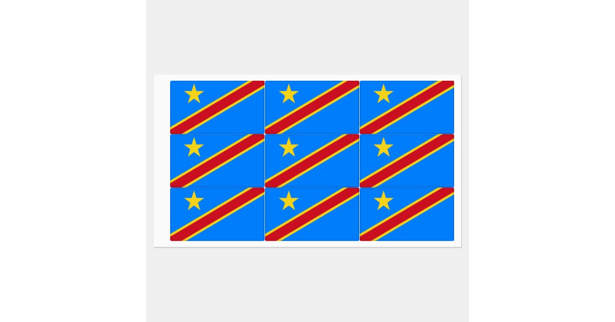 Congo Kinshasa Flag Labels | Zazzle
