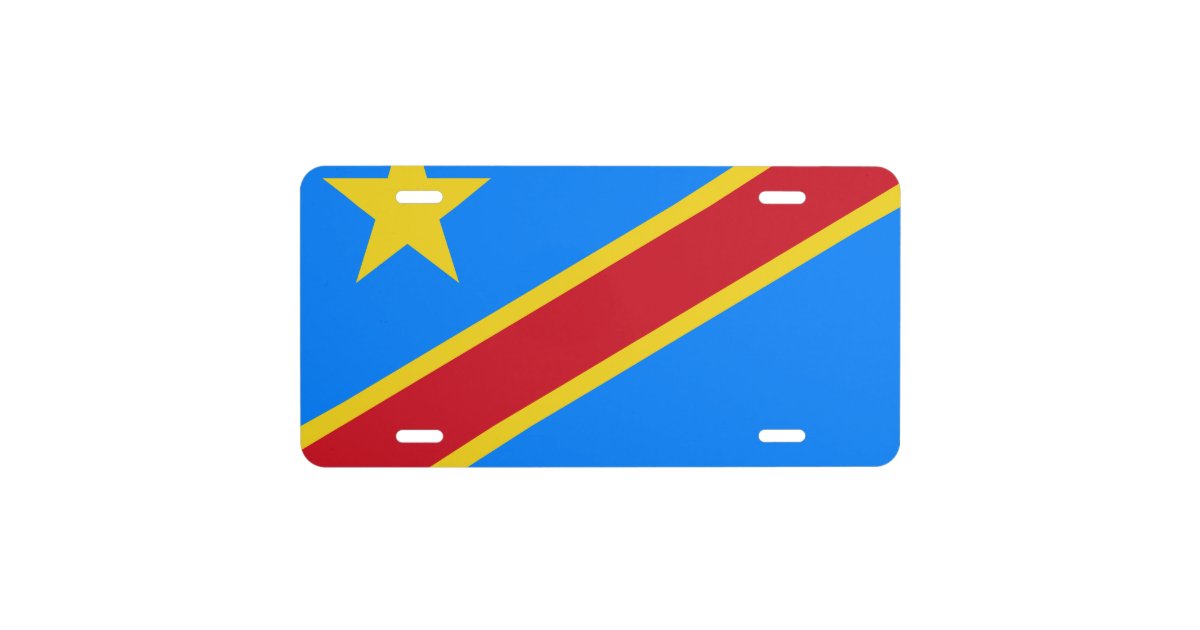 Congo-Kinshasa Flag License Plate | Zazzle