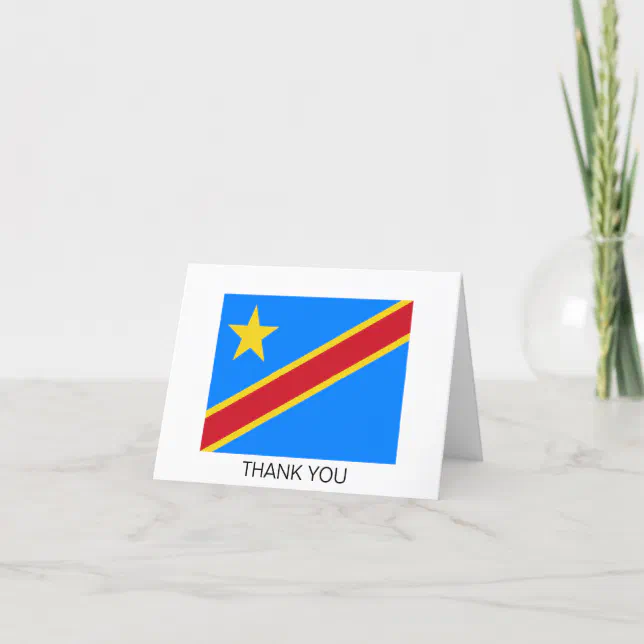 Congo Kinshasa Flag Thank You Card | Zazzle