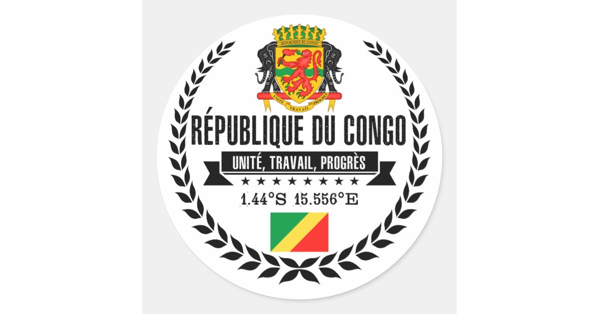 Congo Republic Classic Round Sticker | Zazzle