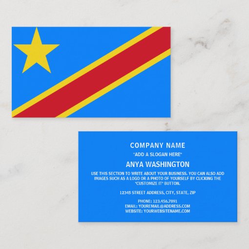 Congolese Flag, Flag of DR Congo Business Card | Zazzle