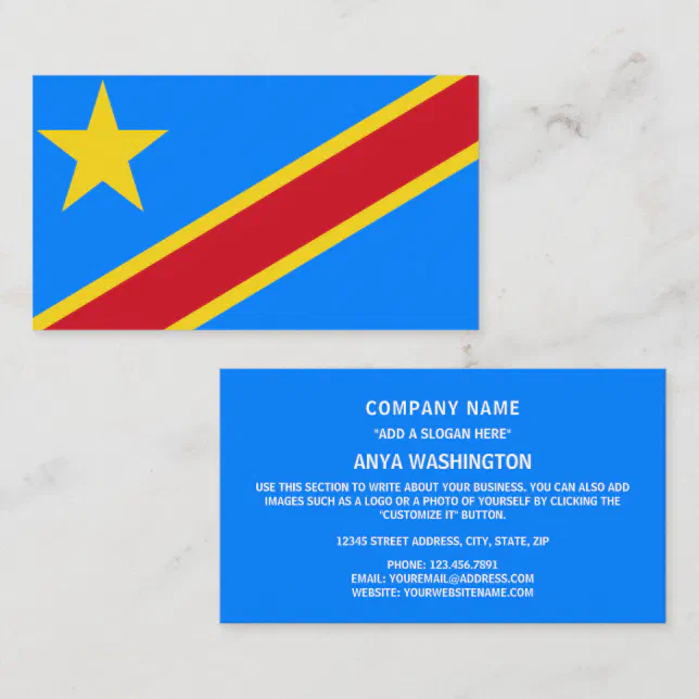 Congolese Flag, Flag of DR Congo Business Card | Zazzle