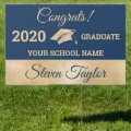 Congrats 2020 Graduate Sign blue gold | Zazzle