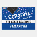 Congrats 5th Grade Graduate Confetti Blue Sign | Zazzle