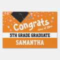 Congrats 5th Grade Graduate Confetti Orange Sign | Zazzle