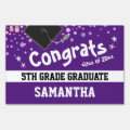 Congrats 5th Grade Graduate Confetti Purple Sign | Zazzle