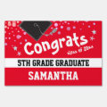 Congrats 5th Grade Graduate Confetti Red Sign | Zazzle