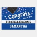 Congrats 8th Grade Graduate Confetti Blue Sign | Zazzle