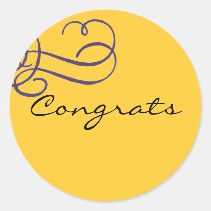 Congrats Classic Round Sticker | Zazzle.com