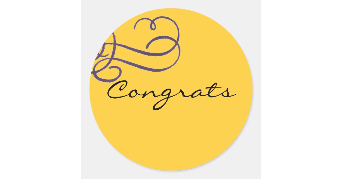 Congrats Classic Round Sticker | Zazzle