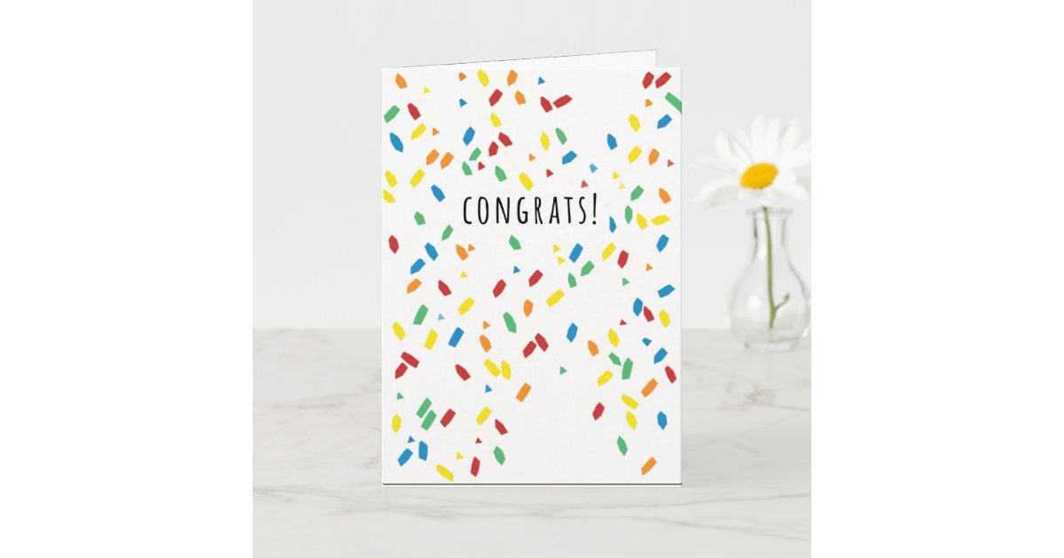CONGRATS CONFETTI CARD | Zazzle