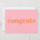 Congrats, Congratulations, pastel orange pink card | Zazzle