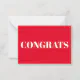 Congrats, Congratulations, red white card | Zazzle
