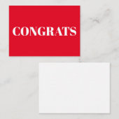 Congrats, Congratulations, red white card | Zazzle