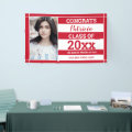 Congrats Grad 2020 Photo Graduation Red White Banner | Zazzle