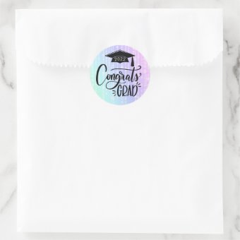 Congrats Grad 2022 Graduation Party Classic Round Sticker | Zazzle