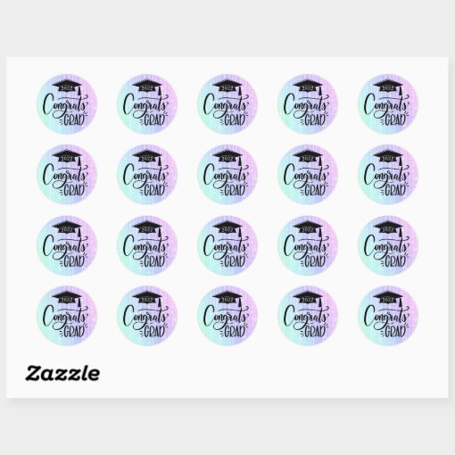 Congrats Grad 2022 Graduation Party Classic Round Sticker | Zazzle