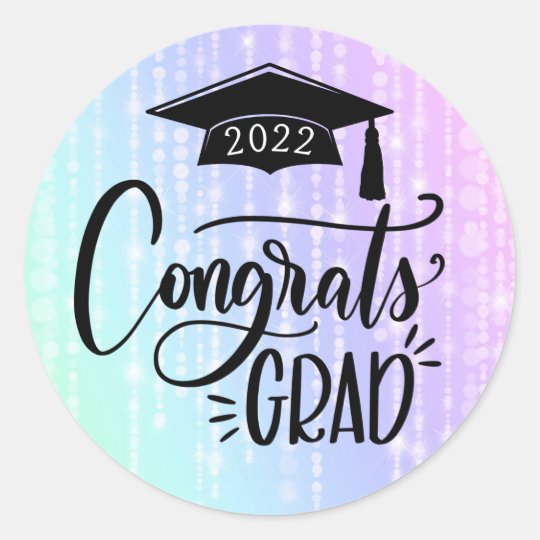 Congrats Grad 2022 Graduation Party Classic Round Sticker | Zazzle.com