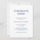 Congrats Grad Classic Navy Blue Graduation Announcement | Zazzle