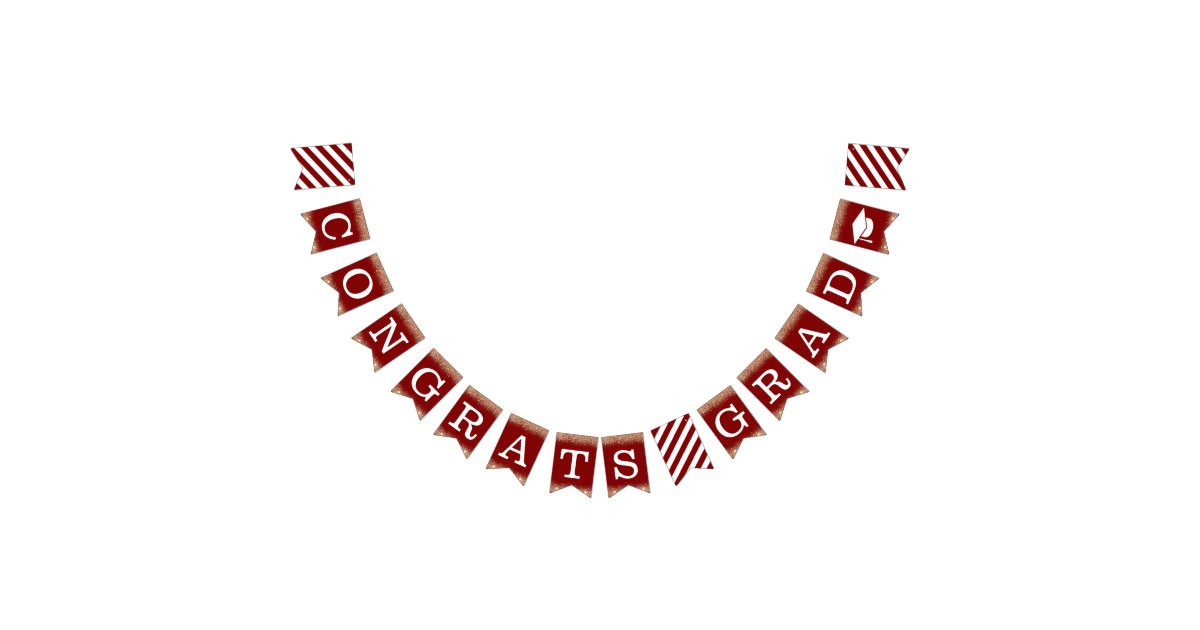Congrats Grad Congratulations Red Maroon Bunting Flags | Zazzle