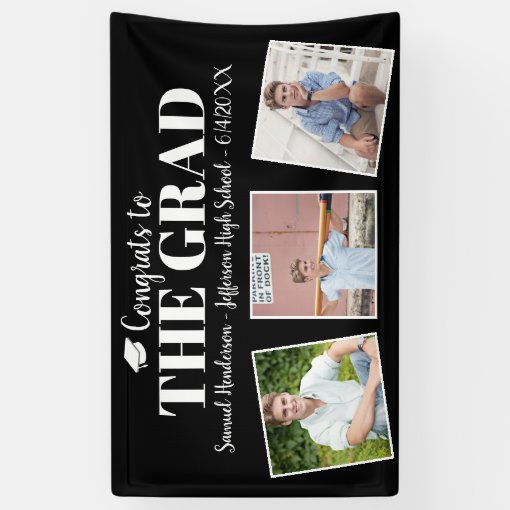 Congrats Grad Custom Photos Name Graduation Sign | Zazzle