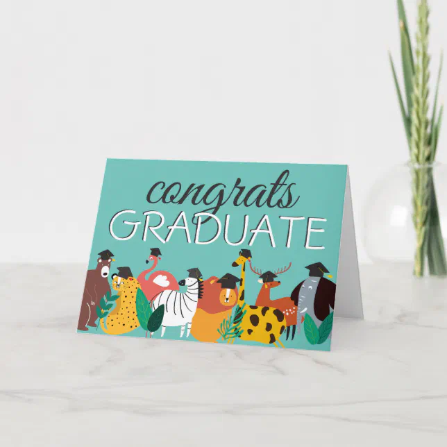 Congrats Grad | Fun Animals Card | Zazzle