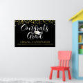 CONGRATS GRAD Gold Confetti Script Custom Color Poster | Zazzle