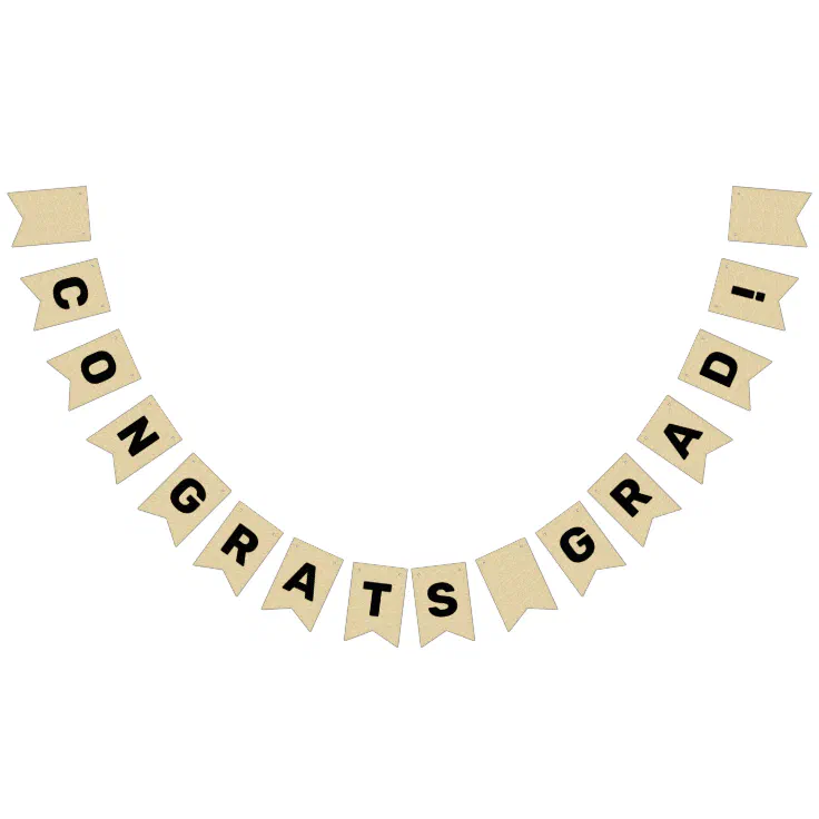Congrats Grad Graduation Party Banner Black Gold | Zazzle