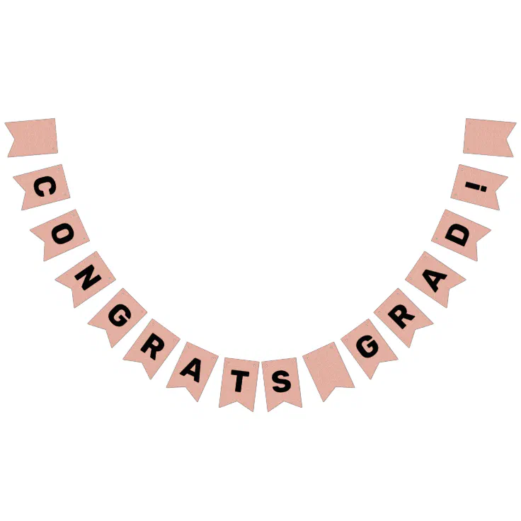 Congrats Grad Graduation Party Banner Pink Glitter | Zazzle