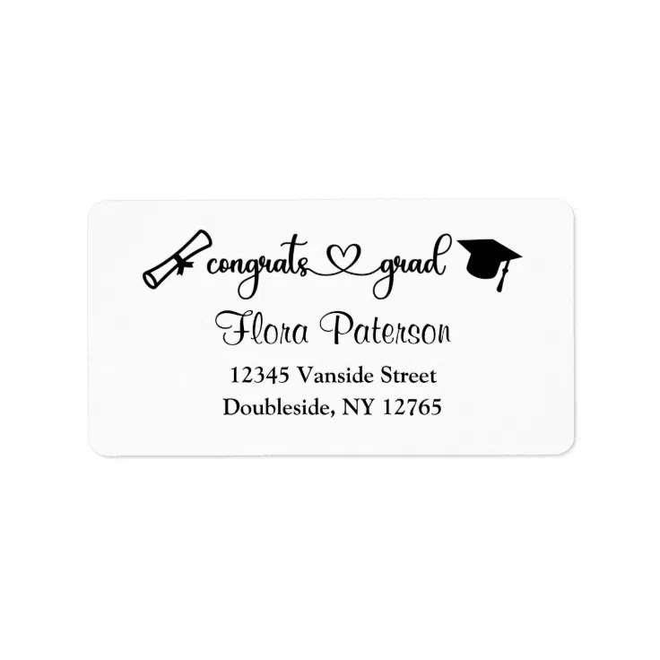 Congrats Grad Labels, Address Labels, Stickers | Zazzle