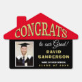 Congrats Grad Name Photo Red Black House Shape Sign | Zazzle